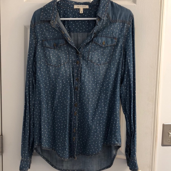 Tops | Star Chambray Button Down | Poshmark